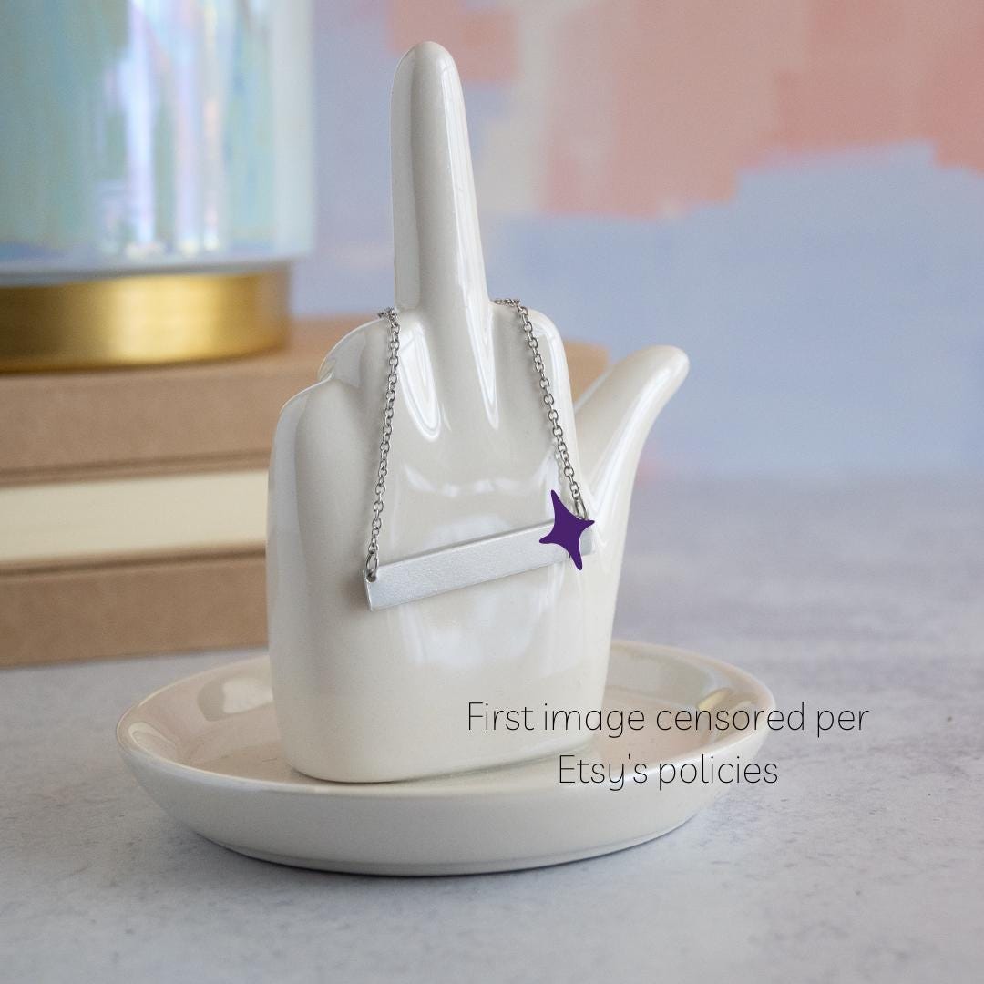 Middle Finger Necklace, Middle Finger Jewelry, Coworker Leaving Gift ...