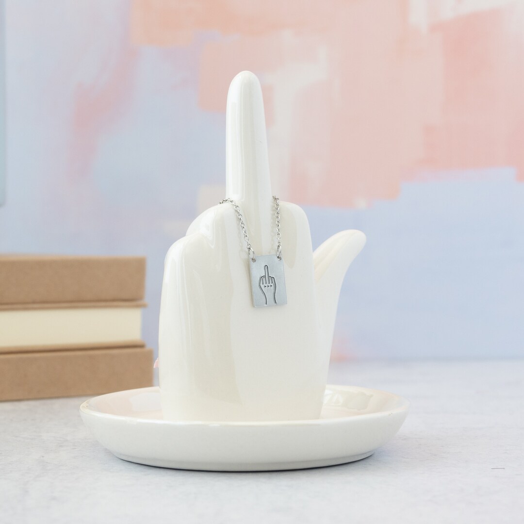 Middle Finger Necklace, Middle Finger Jewelry, Middle Finger Gift ...