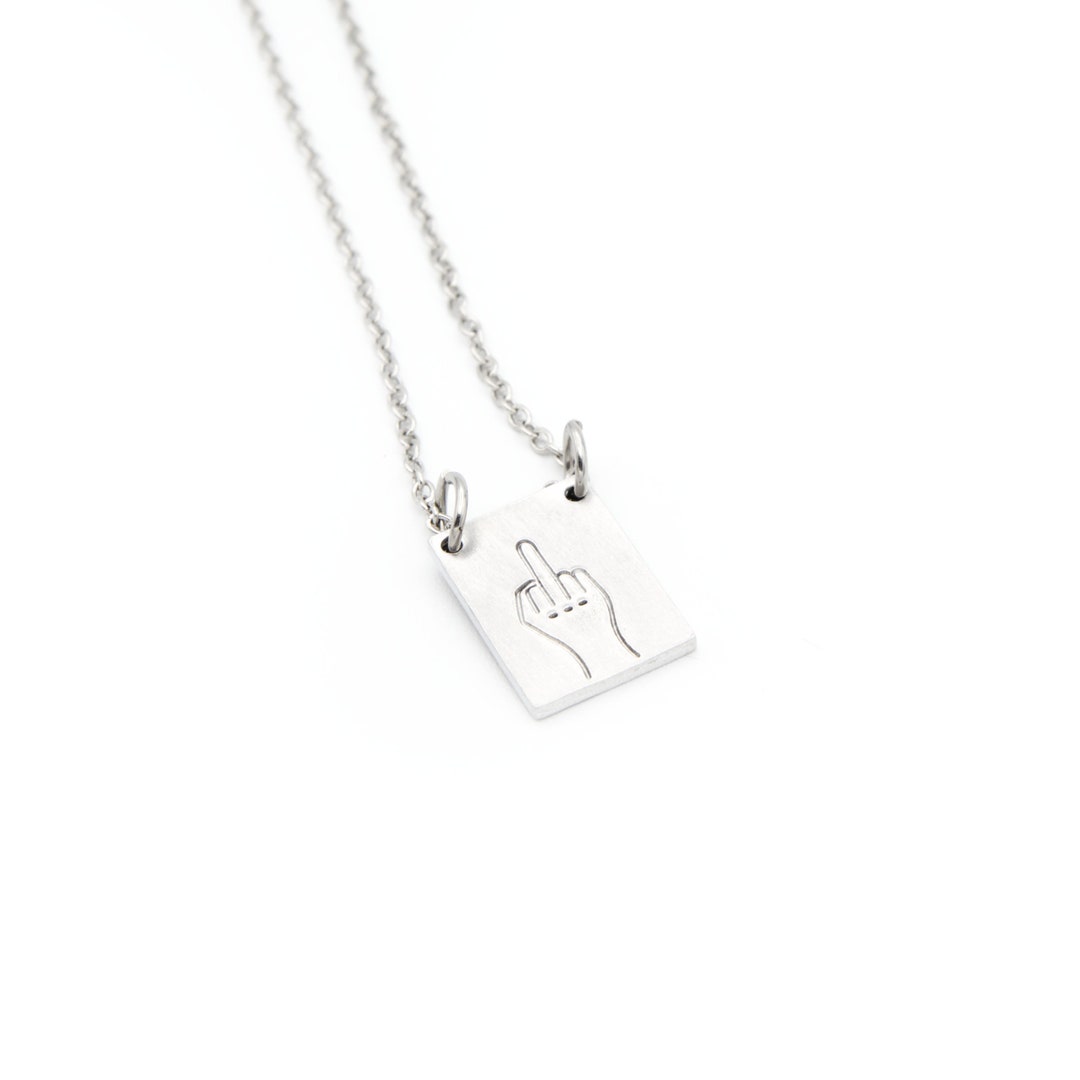 Middle Finger Necklace Middle Finger Jewelry Middle Finger - Etsy