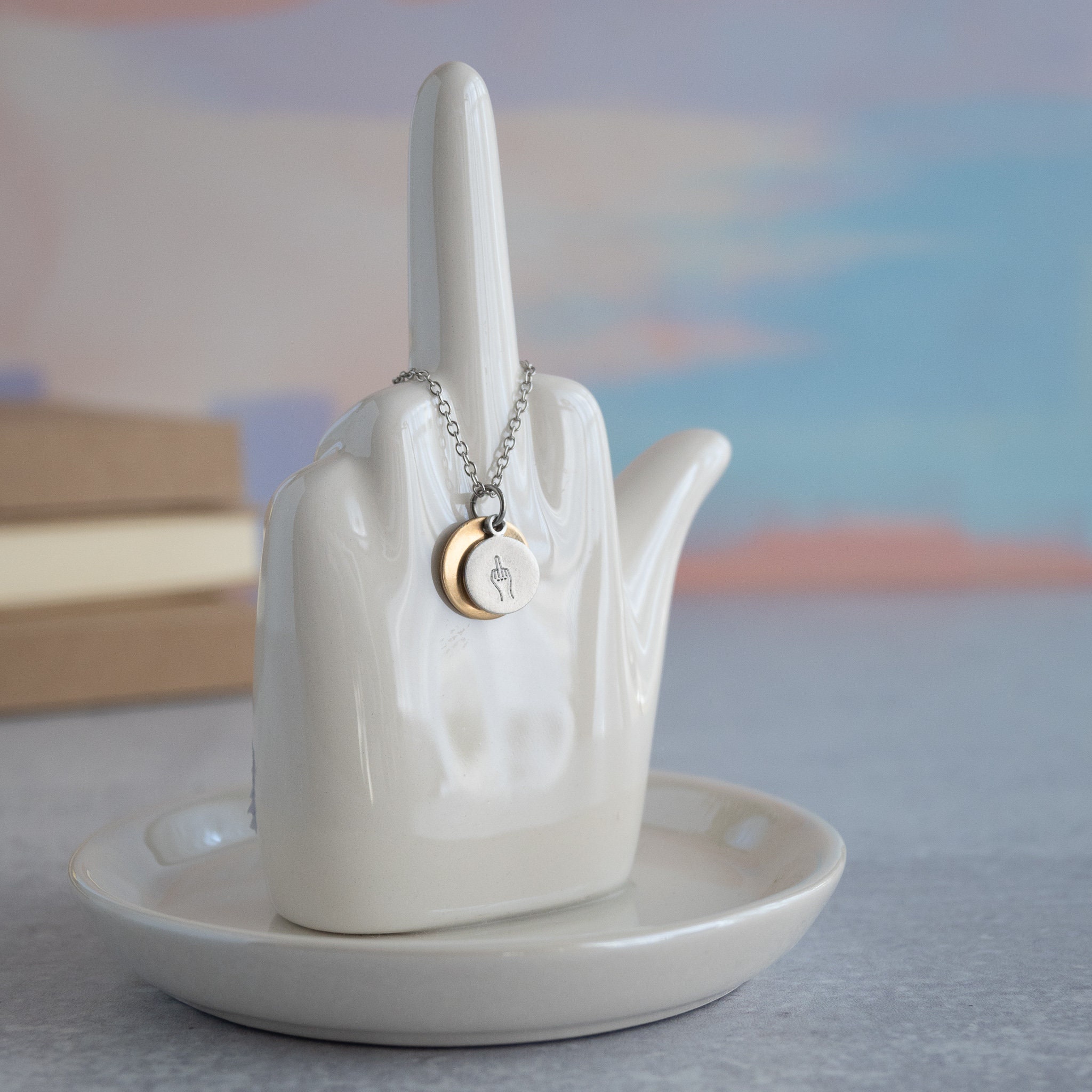 Tiny Middle Finger Necklace for Women Middle Finger Jewelry - Etsy