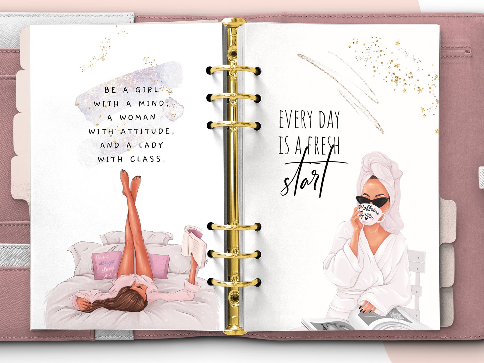 Printable Planner Dashboard A5 Lady Boss Printable Dashboard Planner ...