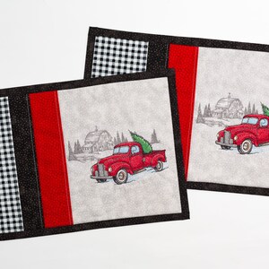 Buffalo Plaid Placemats Red and White - Etsy