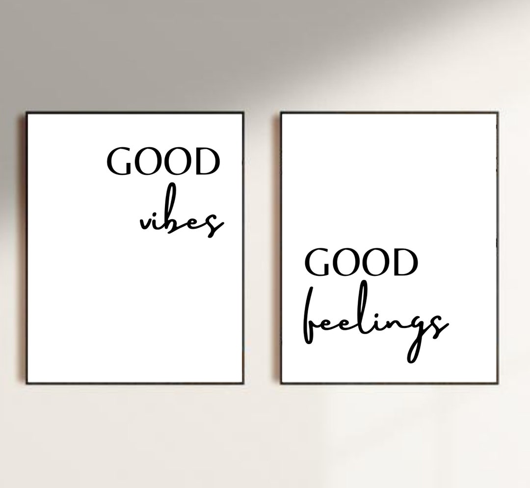 Good Vibes Good Feelings Printable Wall Art Set of 2 Prints Instant ...