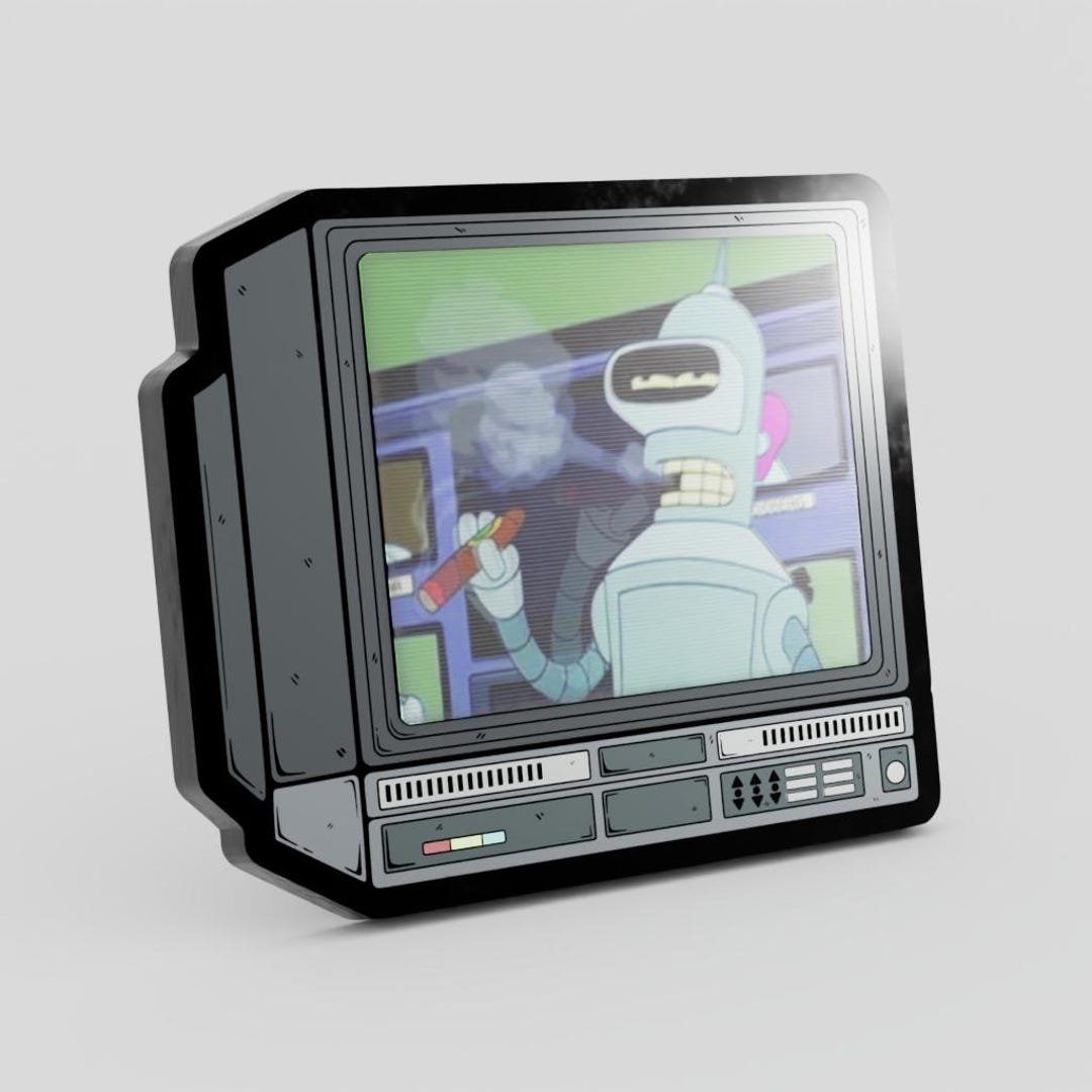 2.5" Lenticular Bender Animated 80s Cartoon CRTV Enamel Pin - Etsy