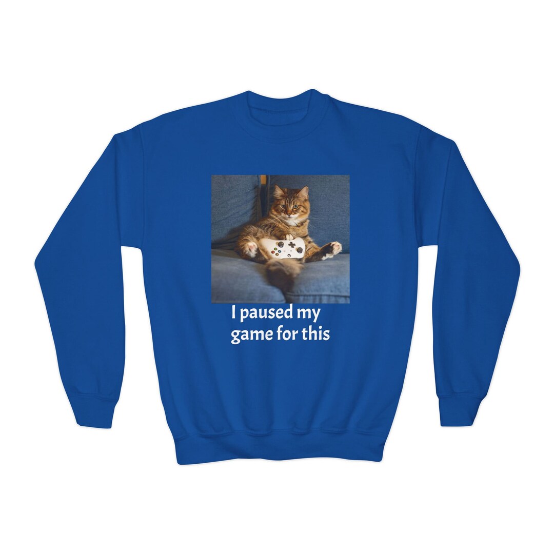 Kids I Paused My Game for This Cat Sweater - Etsy