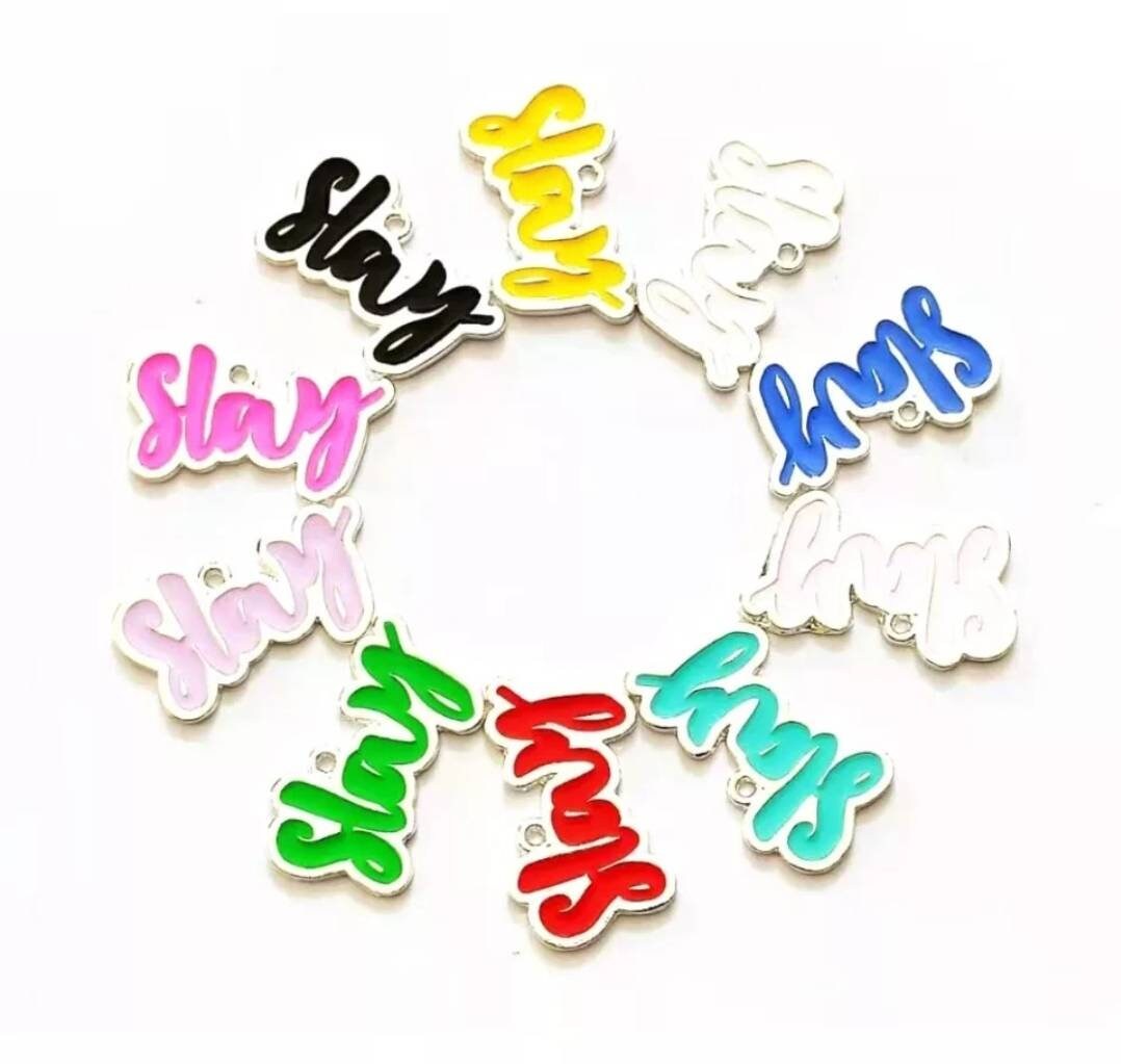 Slay Word Charm Charms for Bracelets Slay Croc Charms - Etsy Singapore