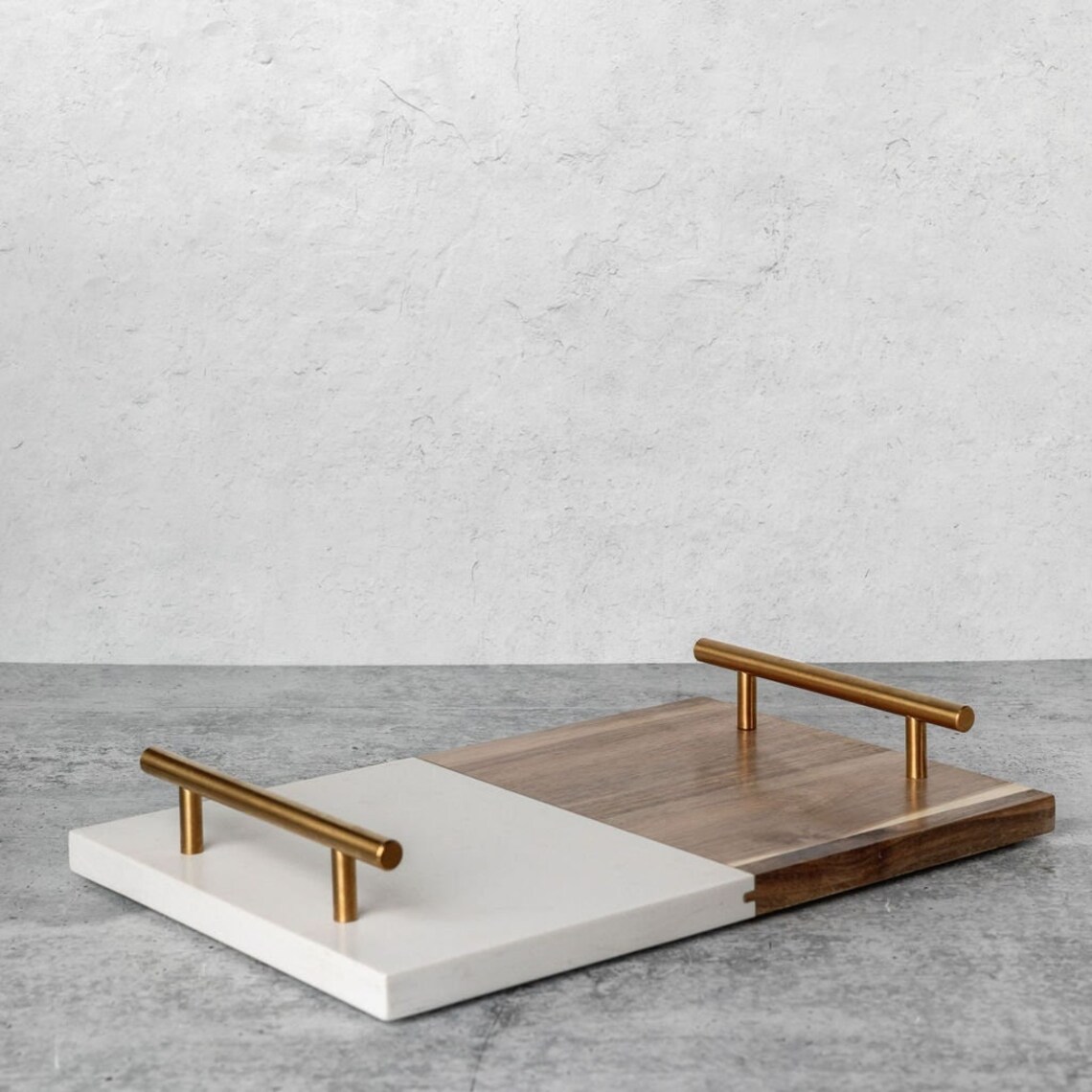 Marble & Wood Countertop Tray - Etsy