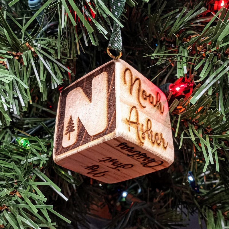 Wooden Block Christmas Ornament - Etsy
