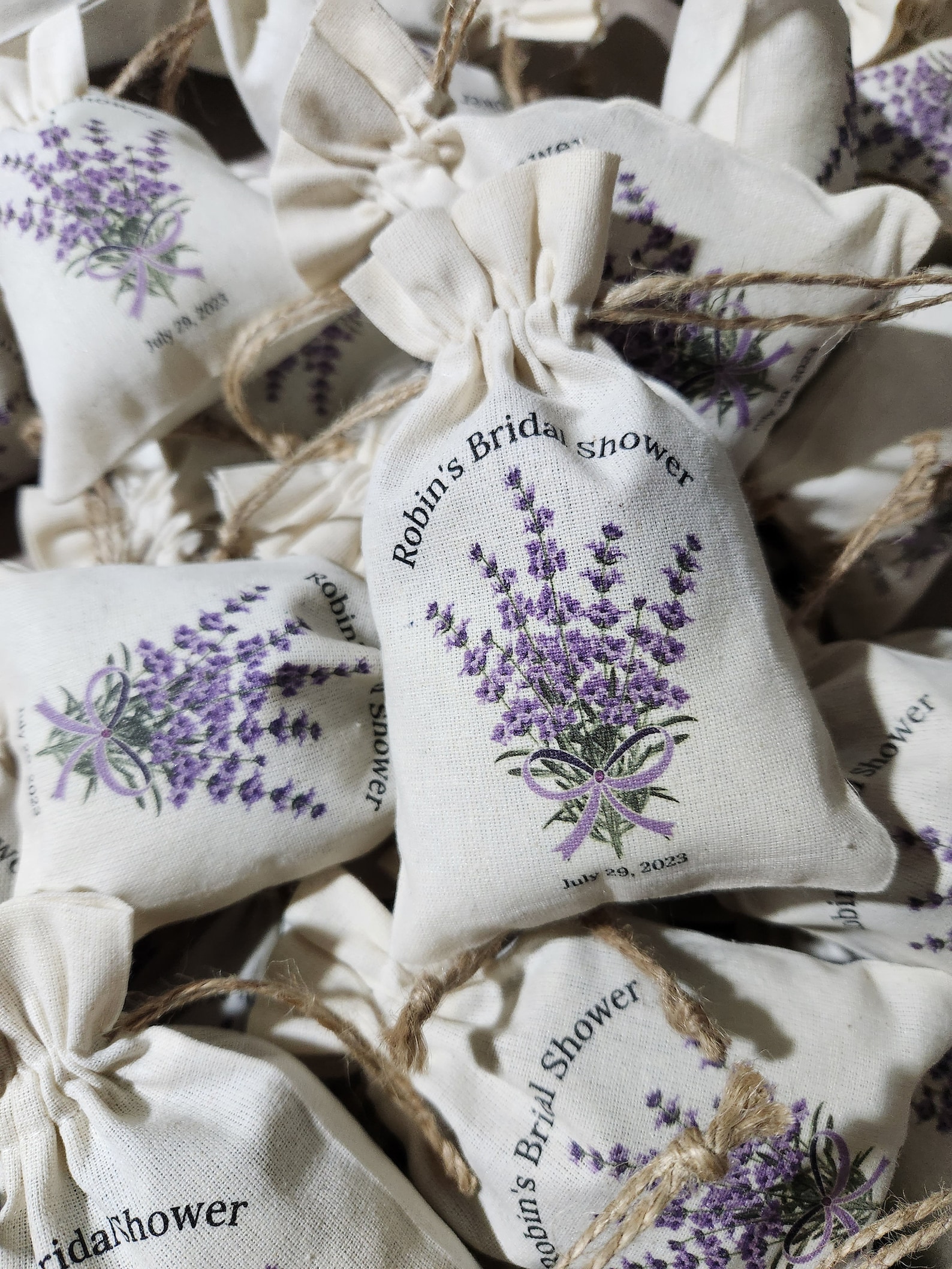 Personalized Cotton Sachets With Dried Lavender Wedding & Party Favor ...