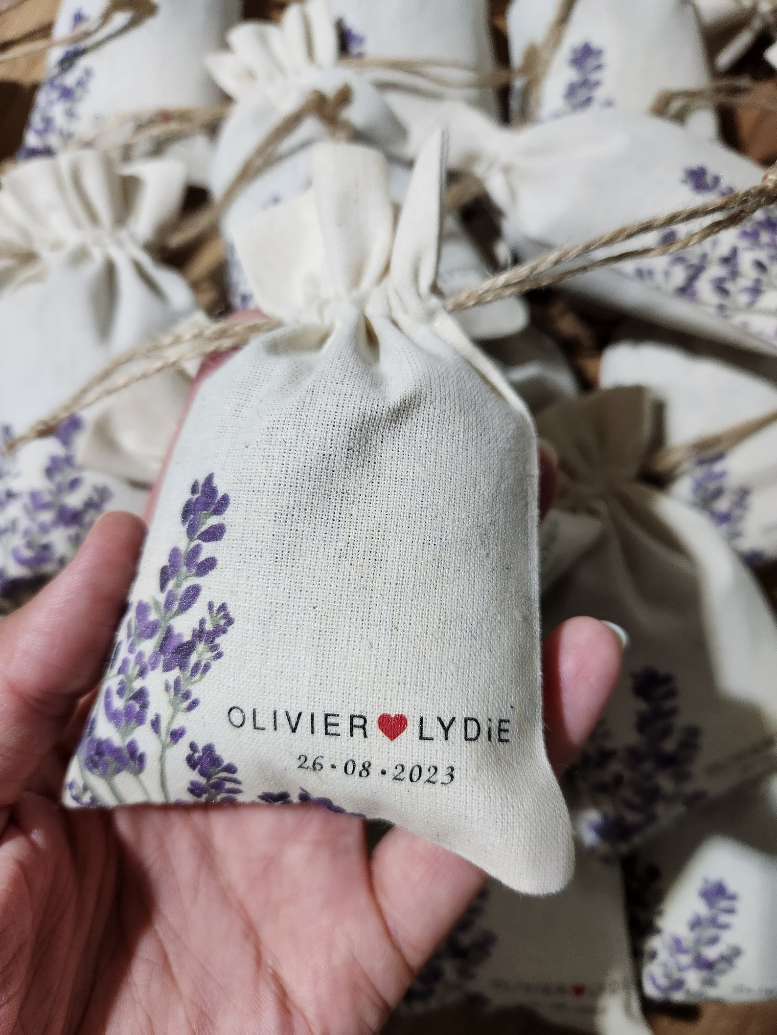 Personalized Cotton Sachets With Dried Lavender Wedding & Party Favor ...