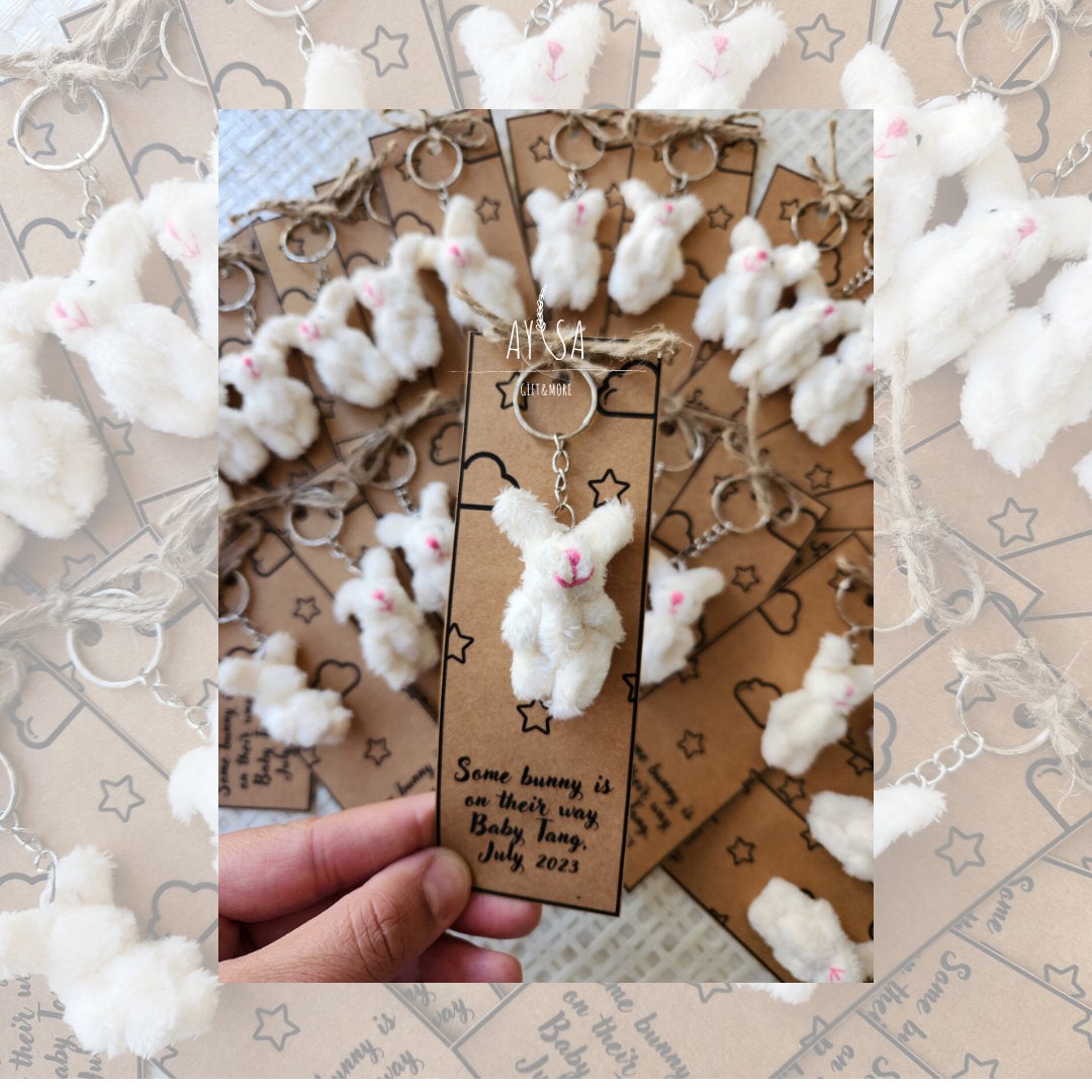 Bunny Keychain, Baby Shower Gifts, Welcoming Baby, Easter Party Gift ...
