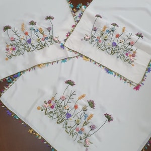 Handmade Textile, Handworking, Handwork, Home Decor 3 Pcs, 100% Silk ...