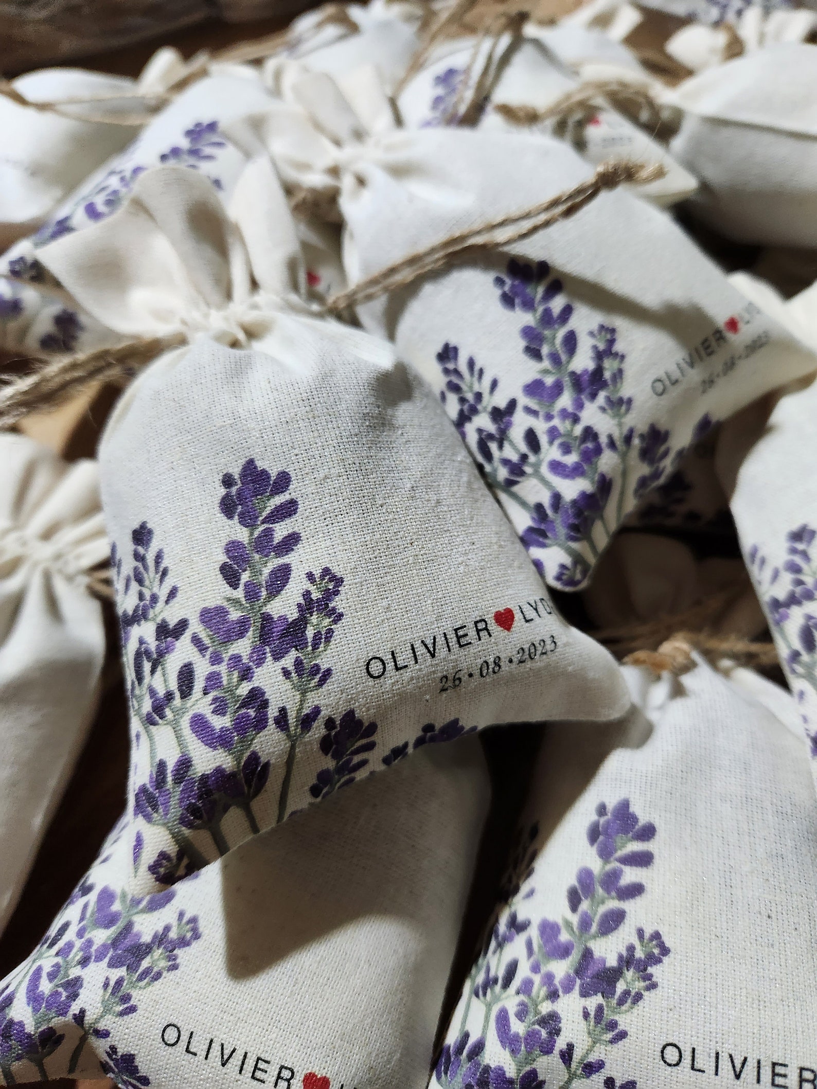 Personalized Cotton Sachets With Dried Lavender Wedding & Party Favor ...