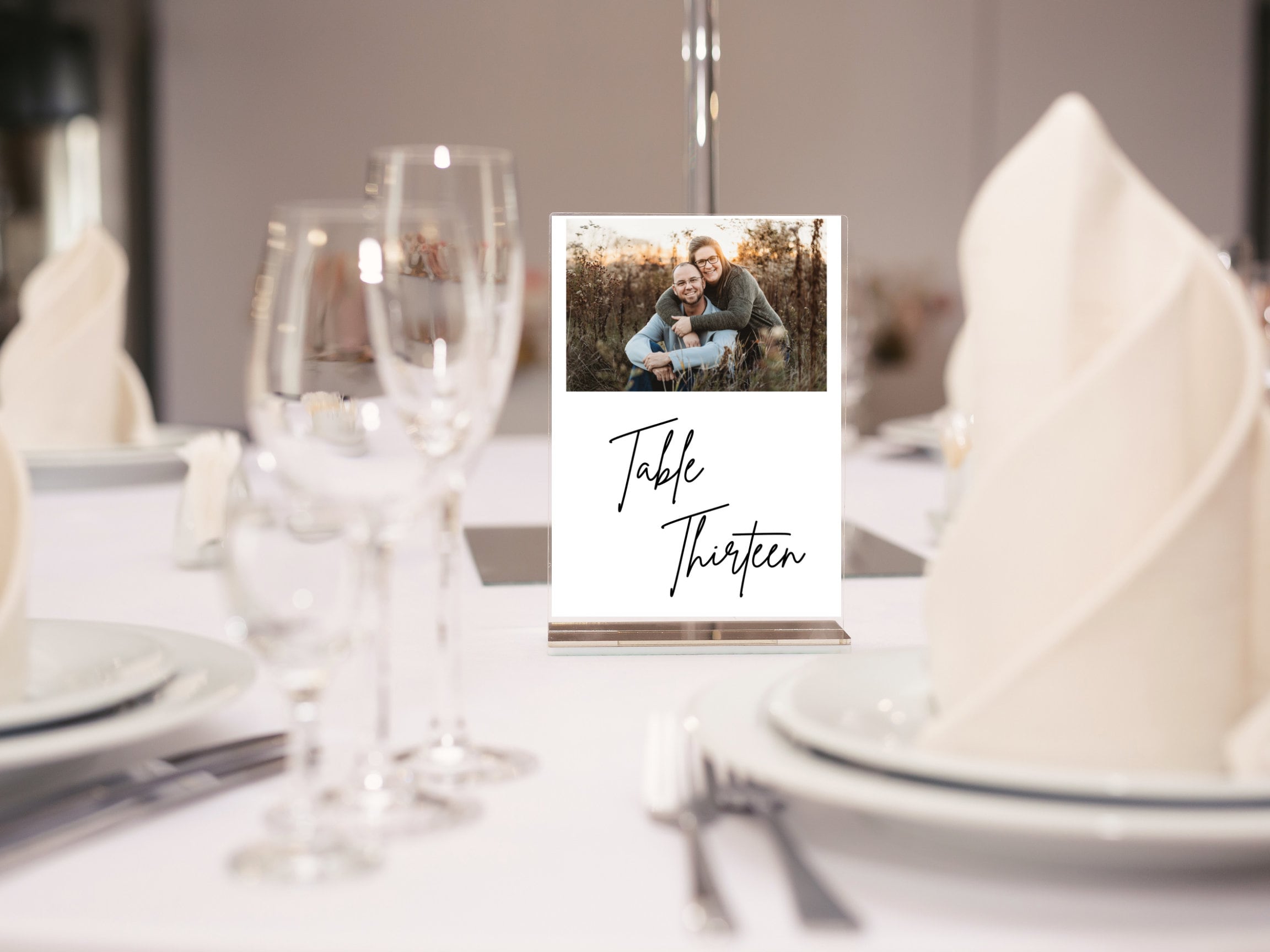 Editable Wedding Table Numbers With Photo-canva Template, Printable ...