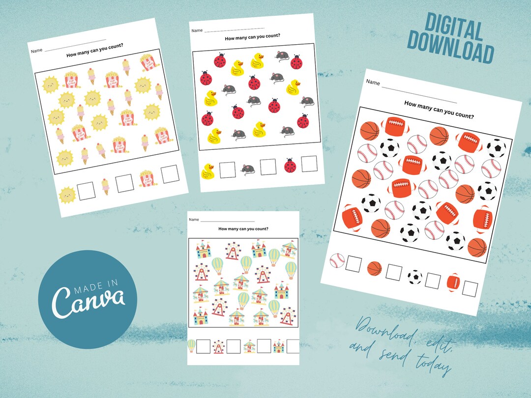 Pre-school, Prek, Kindergarten Learning Activity- Counting Activity ...