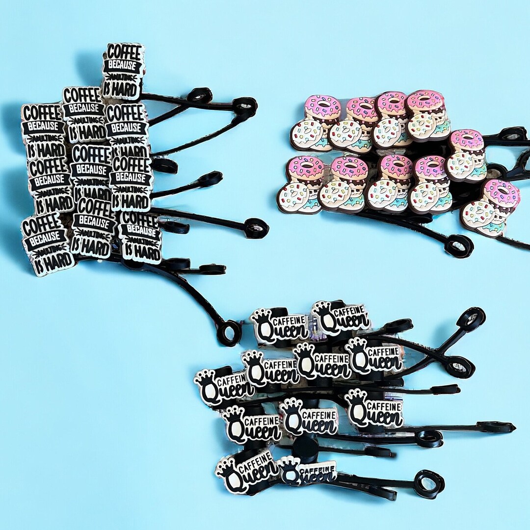 Coffee & Donuts Straw Toppers - Etsy