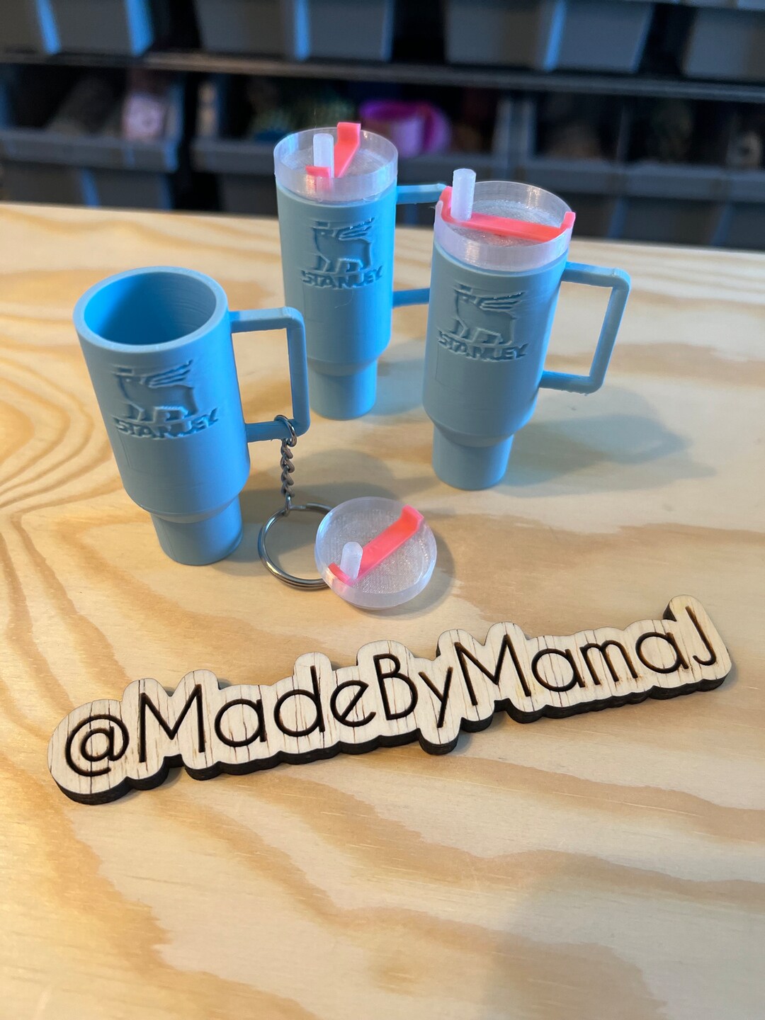 3D Printed Stanley Keychain Baby Blue - Etsy