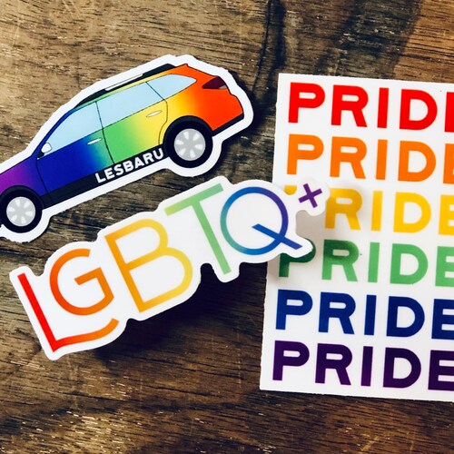Lesbaru Rainbow Vinyl Sticker - Etsy