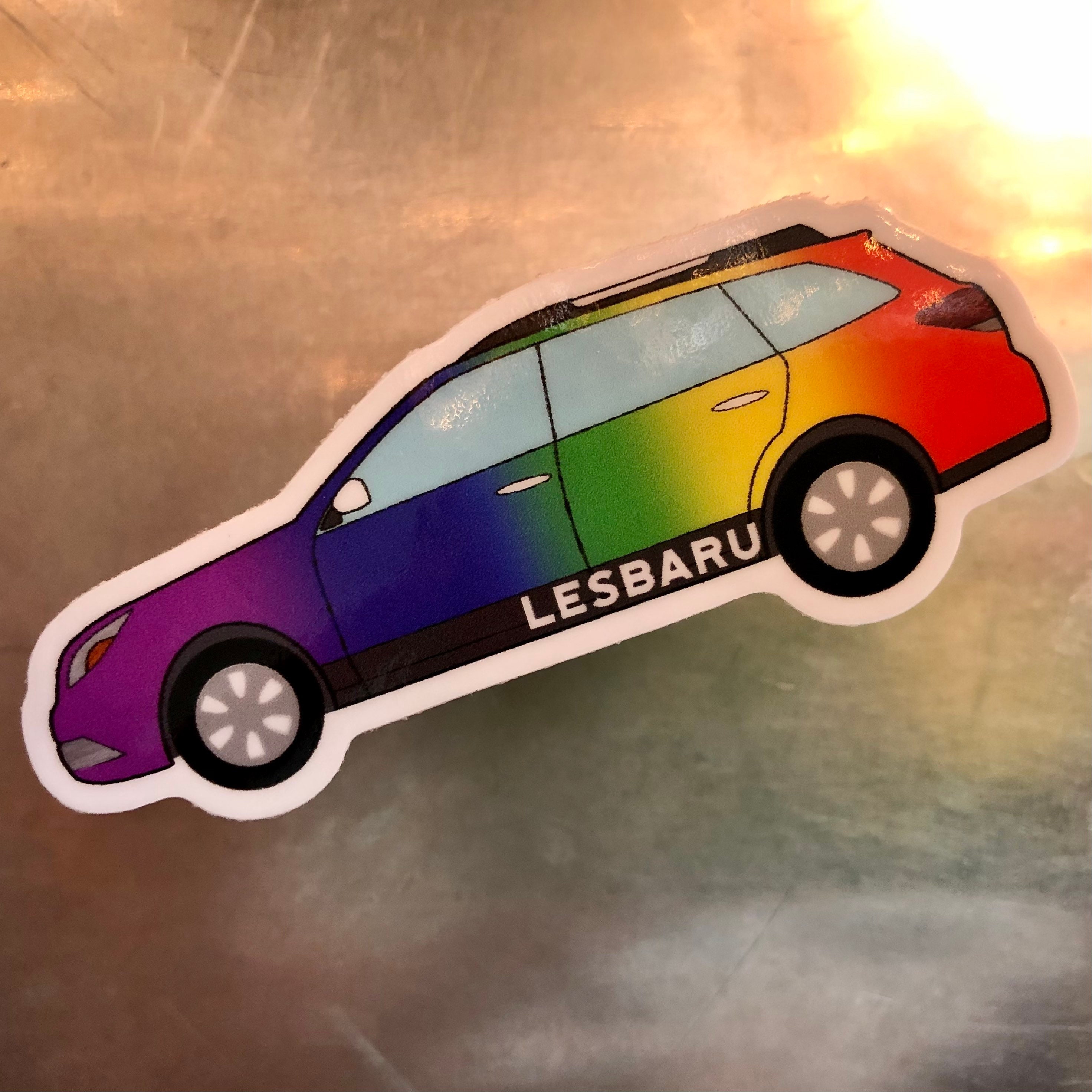 Lesbaru Rainbow Vinyl Sticker - Etsy