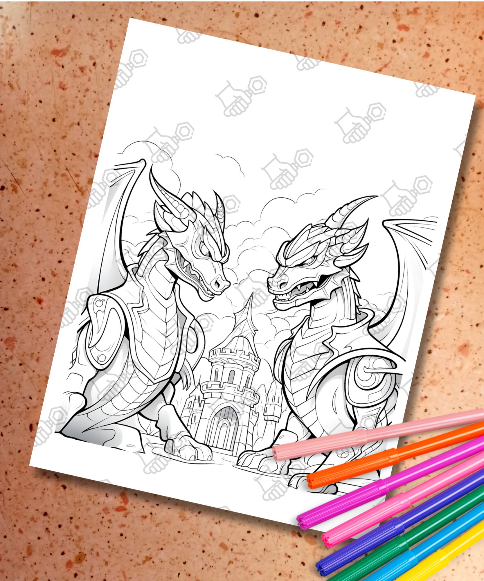 Magical Dragon Coloring Pages - Printable PDF for Adults and Kids ...