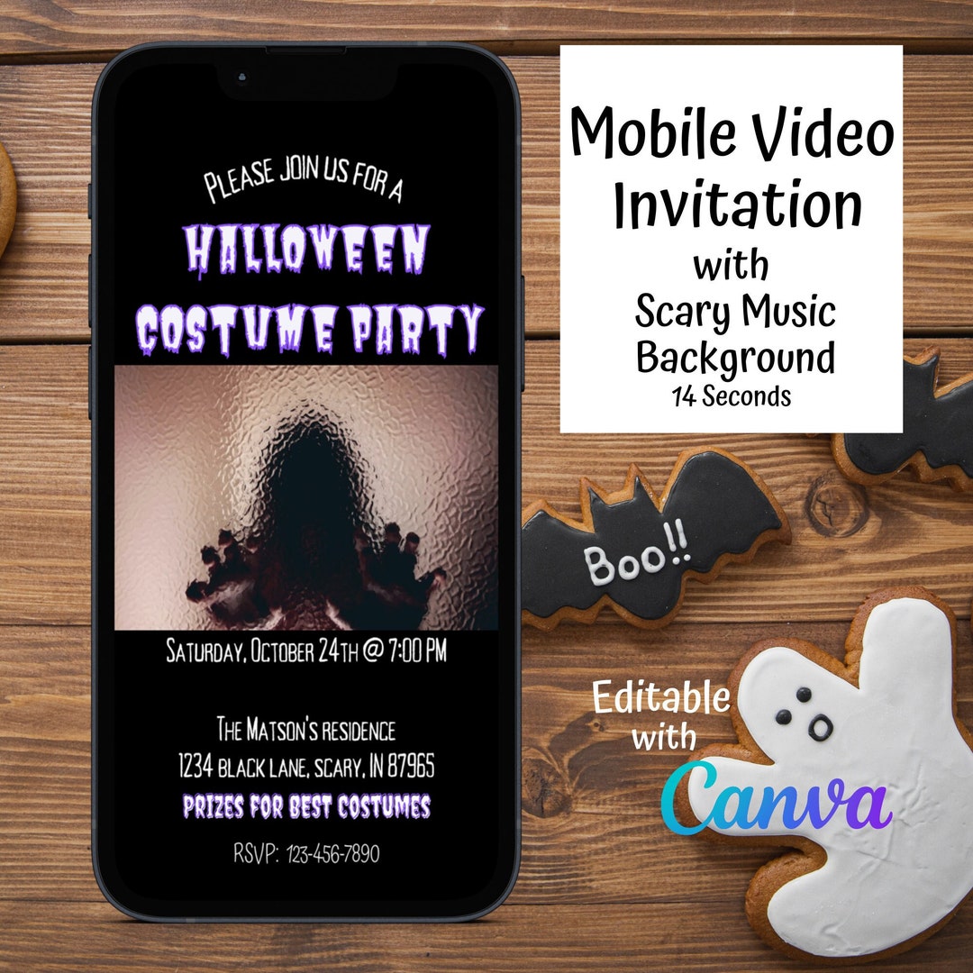 Digital Halloween Party Video Invitation | Halloween Birthday ...