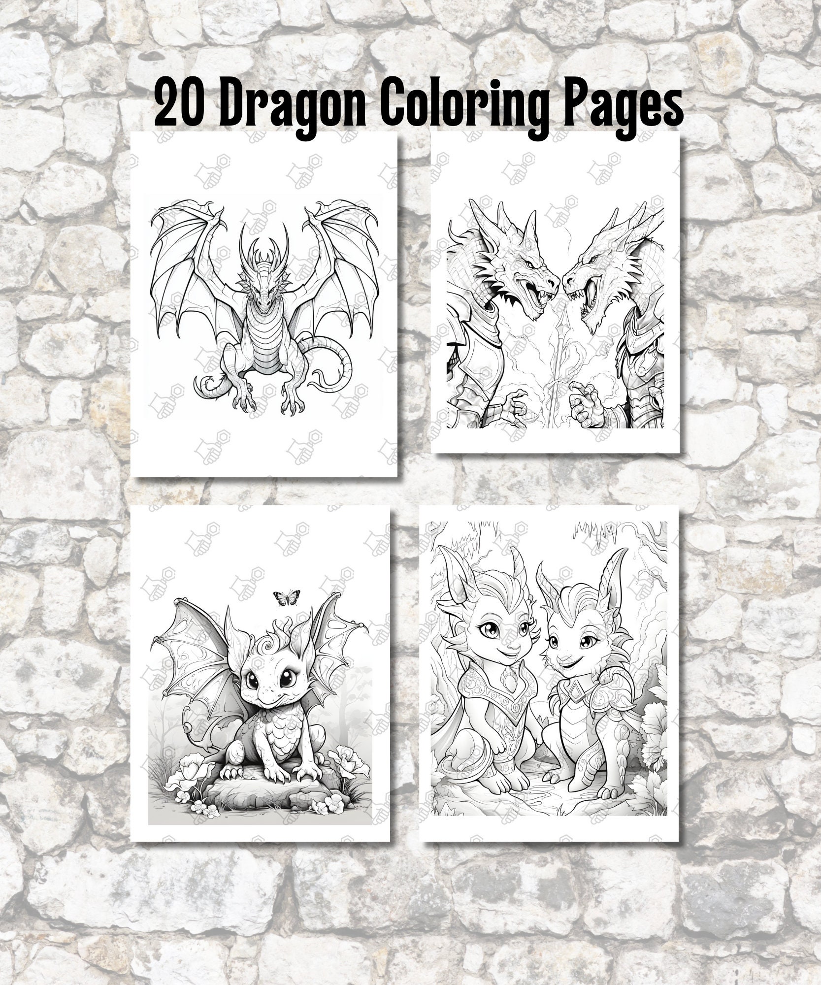 Magical Dragon Coloring Pages Printable PDF for Adults and Kids ...