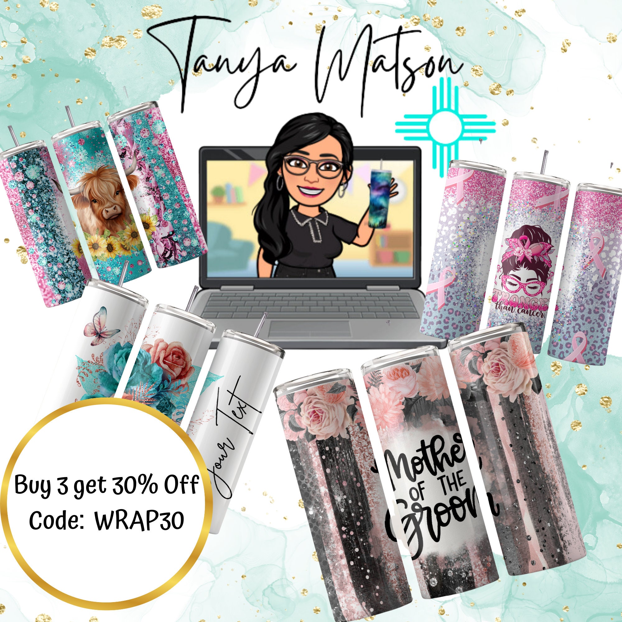 NM Zia Carnal Skull Cholo | Latino Culture Sublimation Tumbler Wrap ...