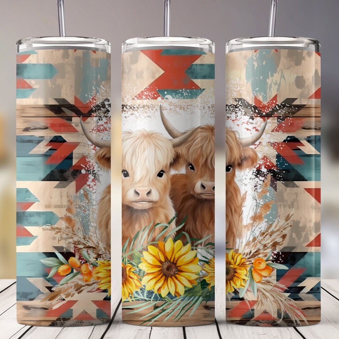 Western Charm Meets Boho Aztec Chic: Highland Cows With Sunflowers 20 ...