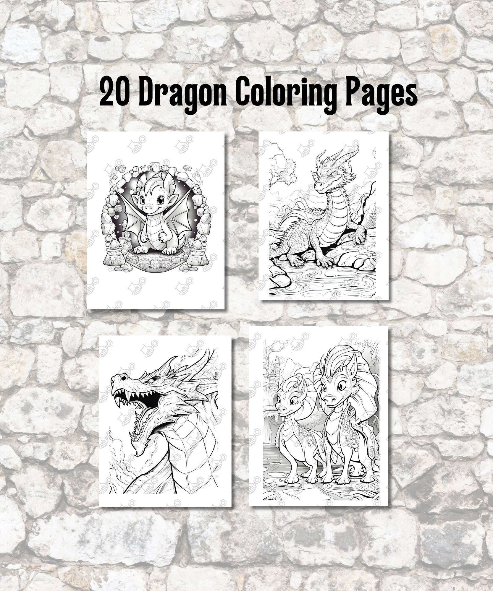 Magical Dragon Coloring Pages - Printable PDF for Adults and Kids ...