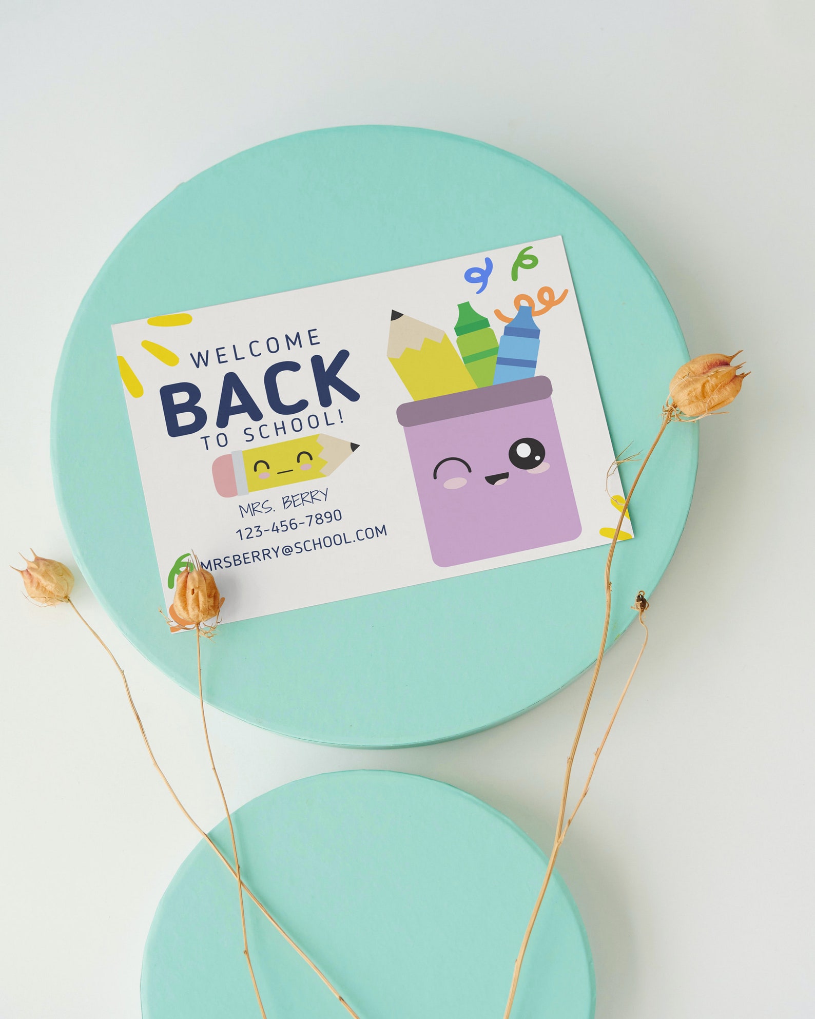 Editable Welcome Back to School Teacher Card | Primary School | Daycare ...