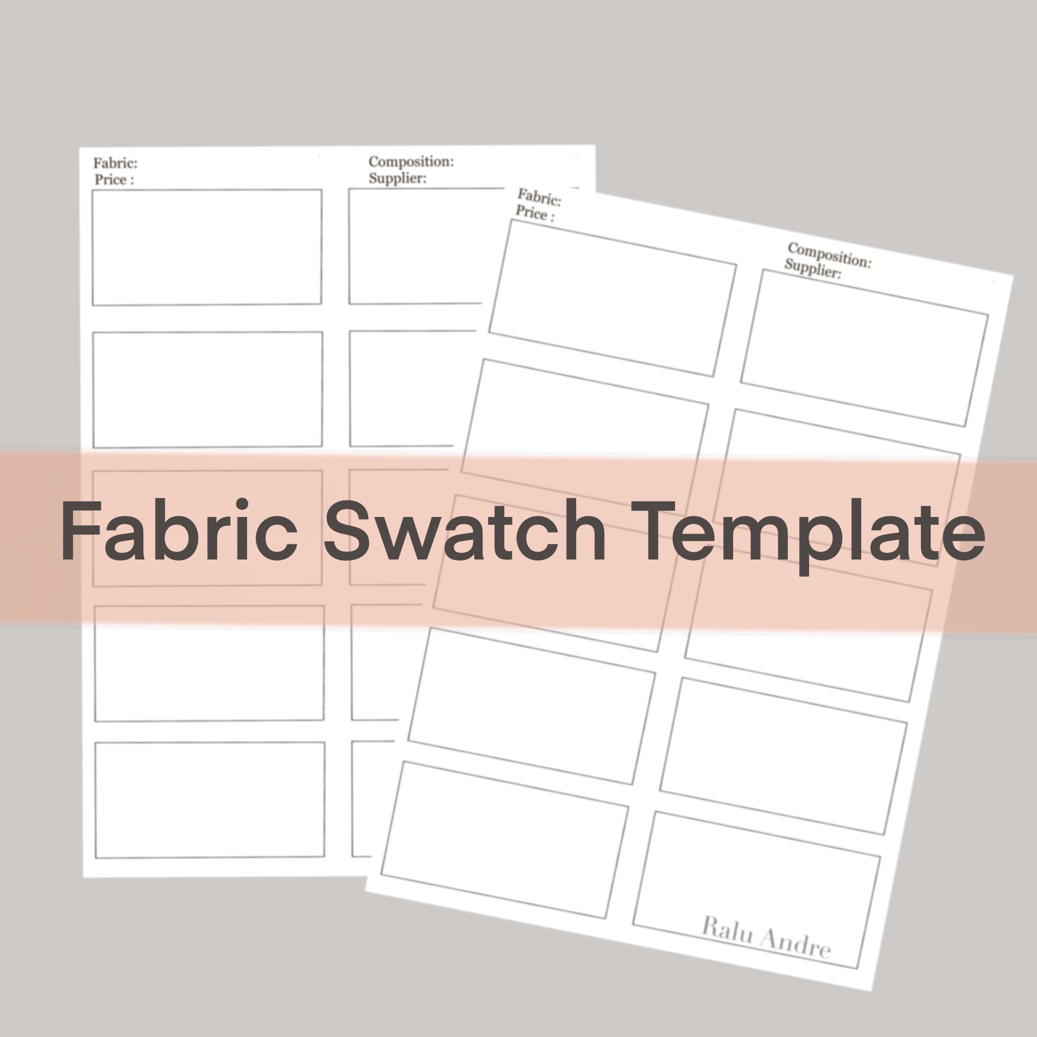 Fabric Swatch Template - to Help You Organise Your Fabrics - Etsy
