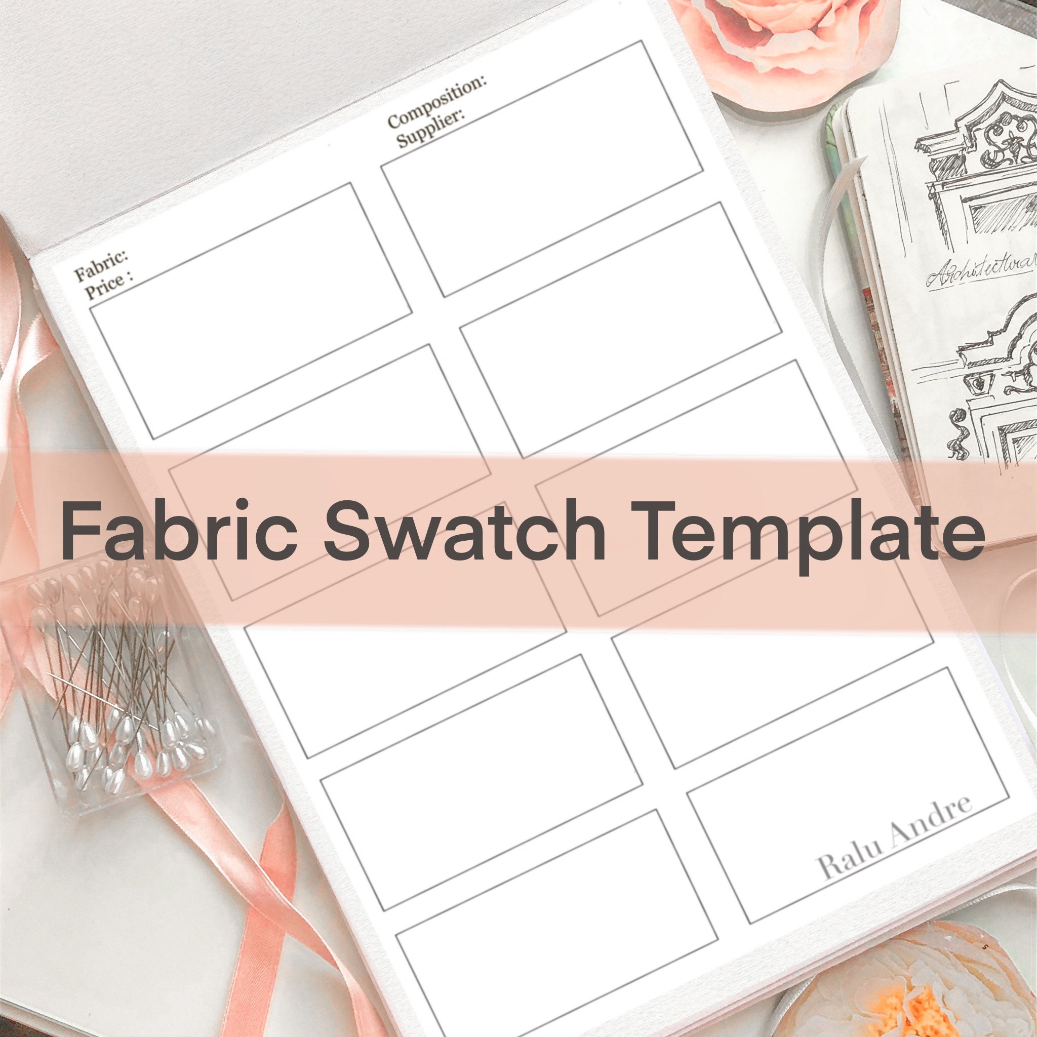 Fabric Swatch Template - to Help You Organise Your Fabrics - Etsy