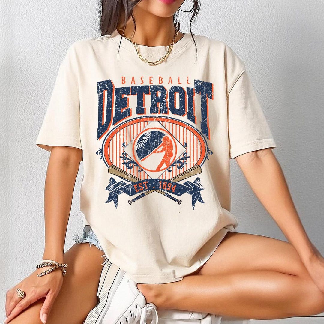 Comfort Colors Vintage Detroit Baseball Shirt • Detroit Baseball ...