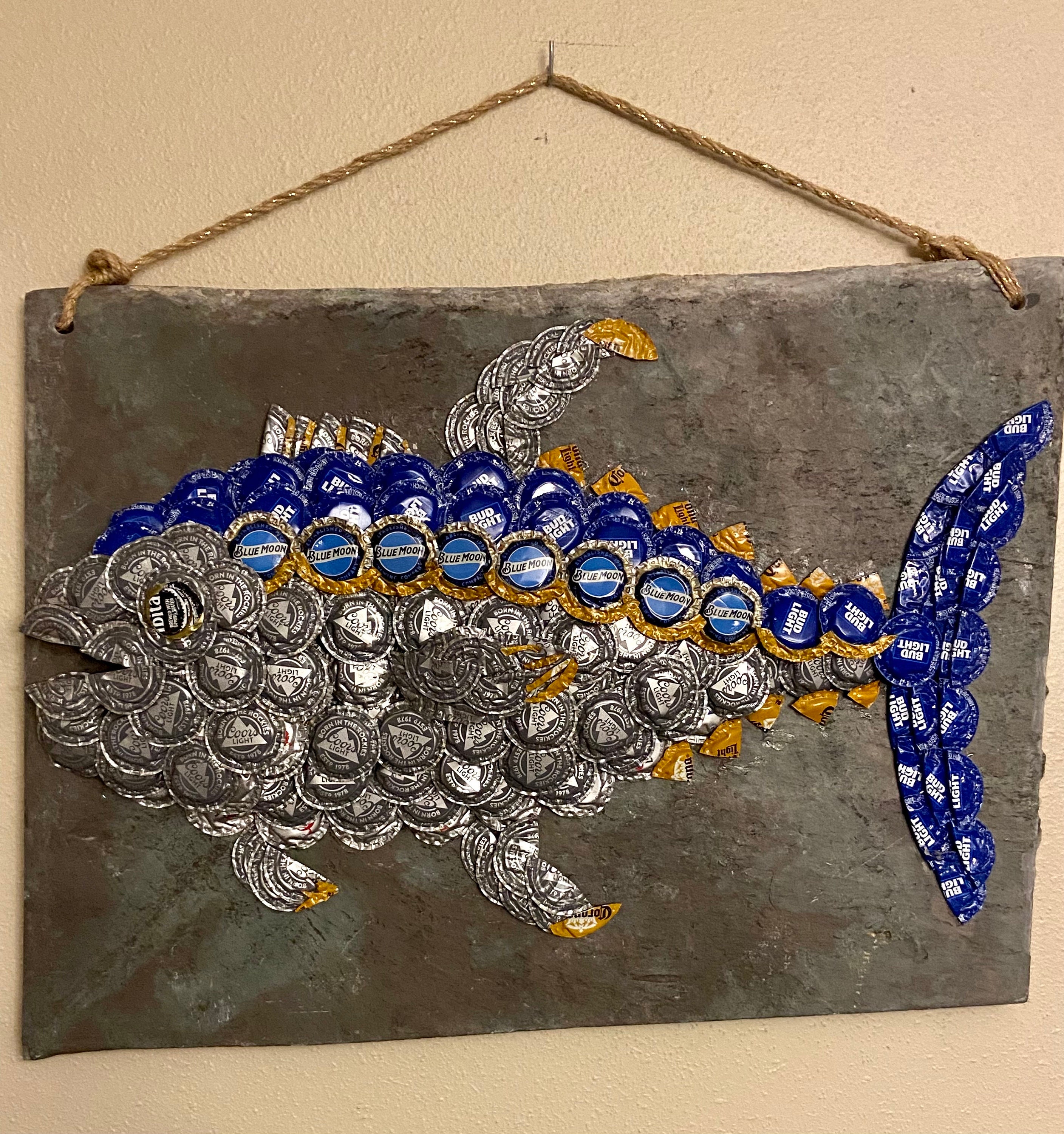 Yellow Fin Tuna Bottle Cap Art - Etsy