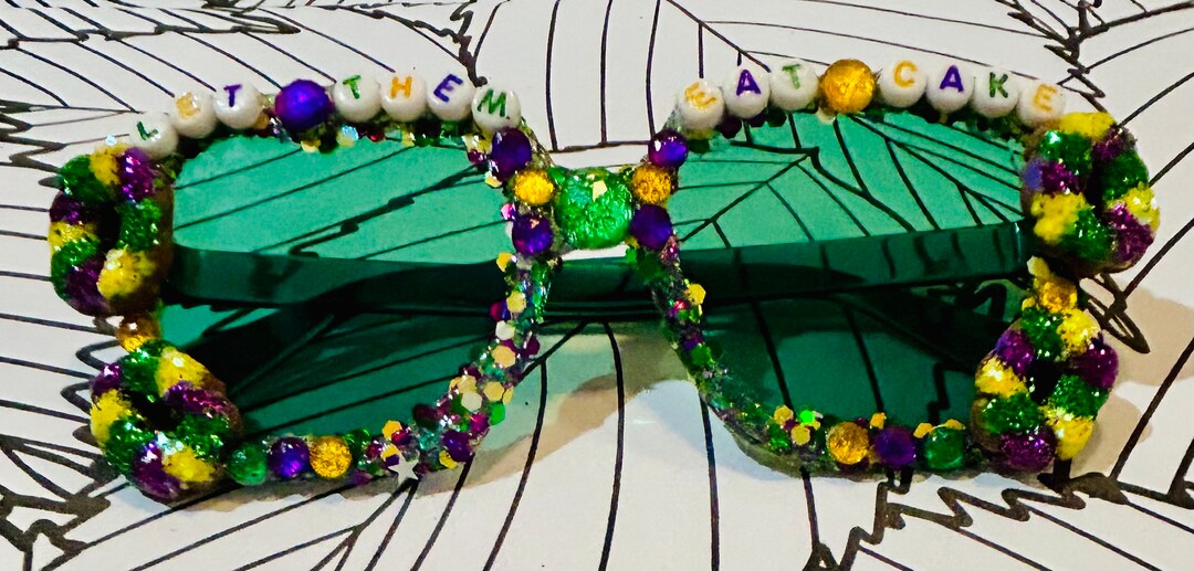 Mardi Gras Let Them Eat Cake King Cake Sunglasses - Etsy