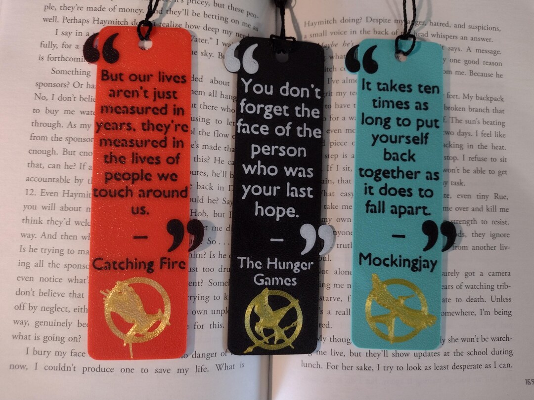 The Hunger Games Trilogy Bookmark Quotes Gift for Book Lover Young ...