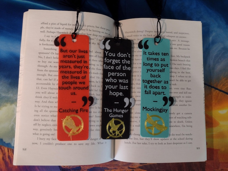 The Hunger Games Trilogy Bookmark Quotes Gift for Book Lover Young ...