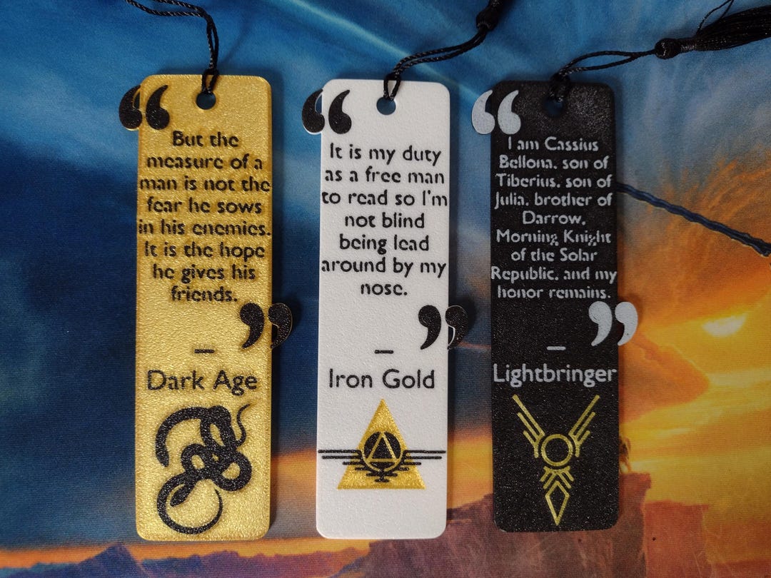 Red Rising Iron Gold Trilogy Bookmark Quote Gift for Book Lover and Sci ...
