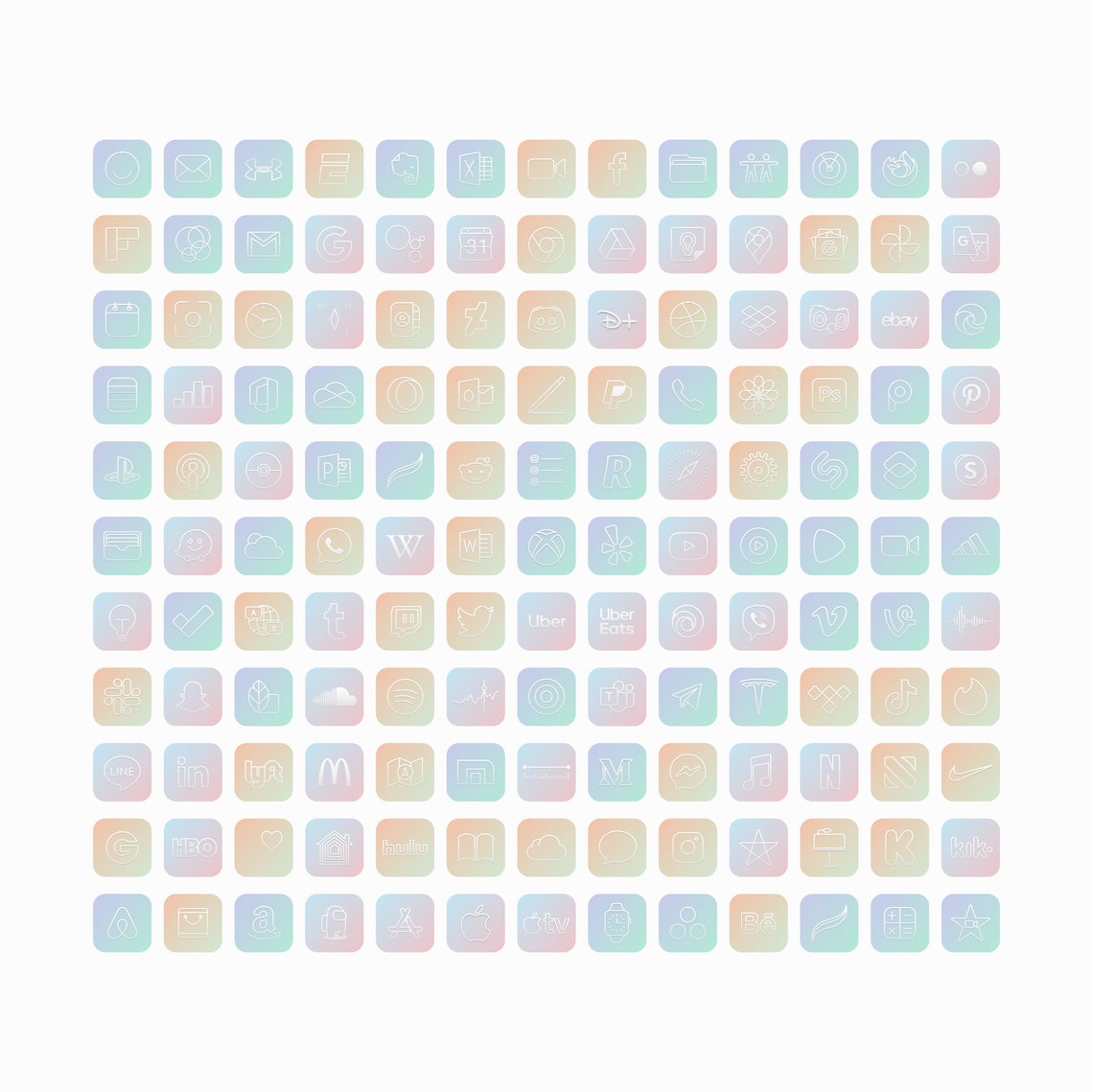 140 Professional Ios Gradient Icon Set iPhone App Covers - Etsy