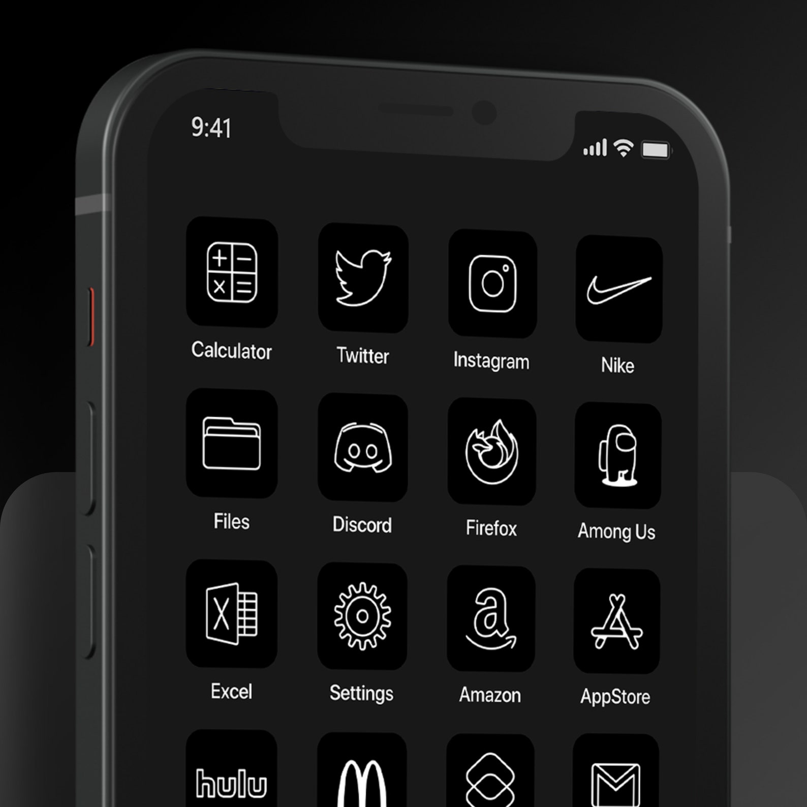 140+ Professional Ios Dark Black and White Icon Set | iPhone App Covers ...