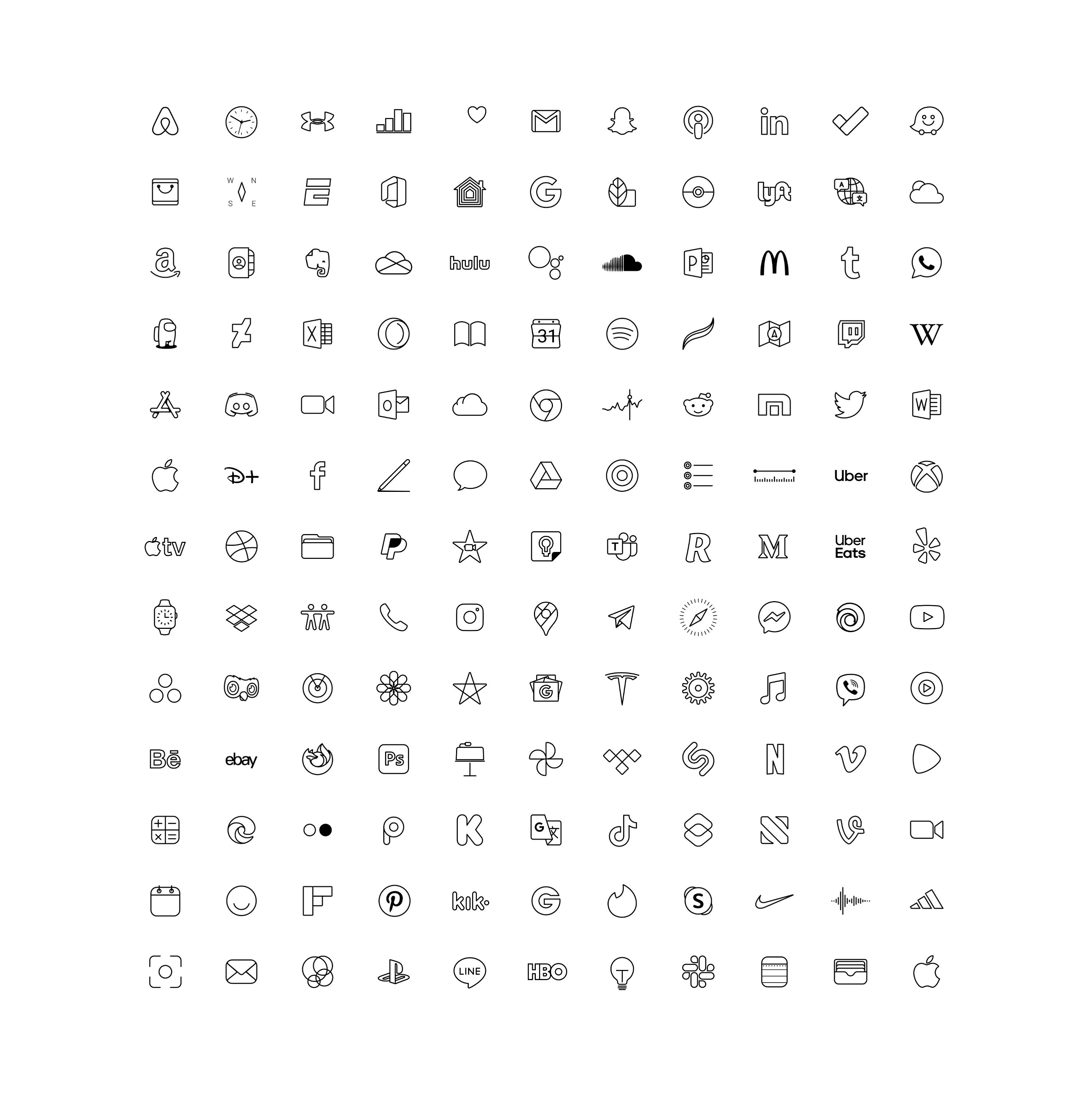 140+ Professional Ios Light Black and White Icon Set | iPhone App ...