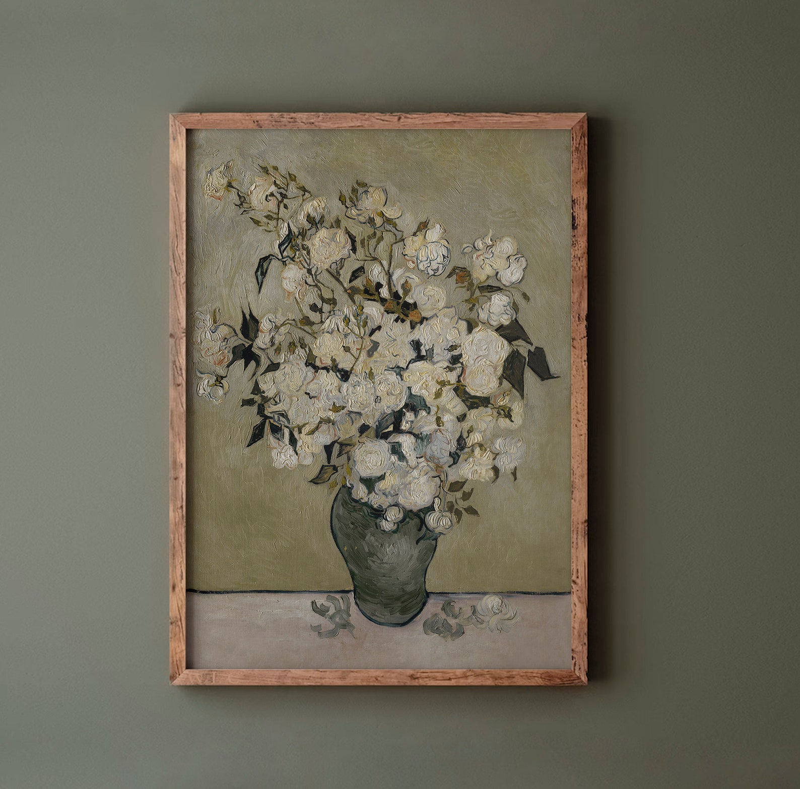 Neutral Still Life Roses Painting PRINTABLE / White Flower - Etsy