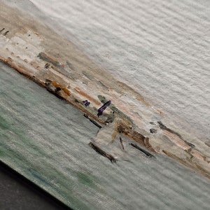 Vintage Muted Coastal Scenery Oil Painting / Mediterranean Landscape ...