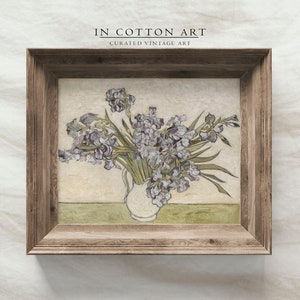 Vintage Iris Oil Painting PRINTABLE / Neutral Vase of Flowers Print ...