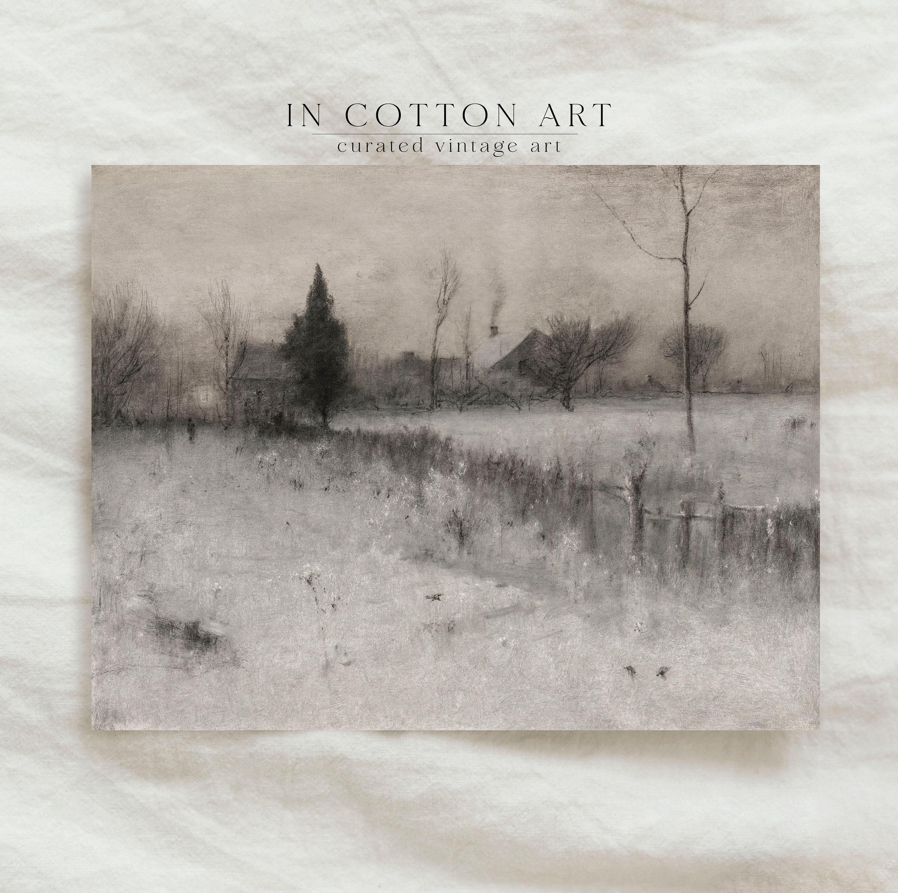 Moody Winter Landscape Print / Country Farmhouse Holiday Decor ...