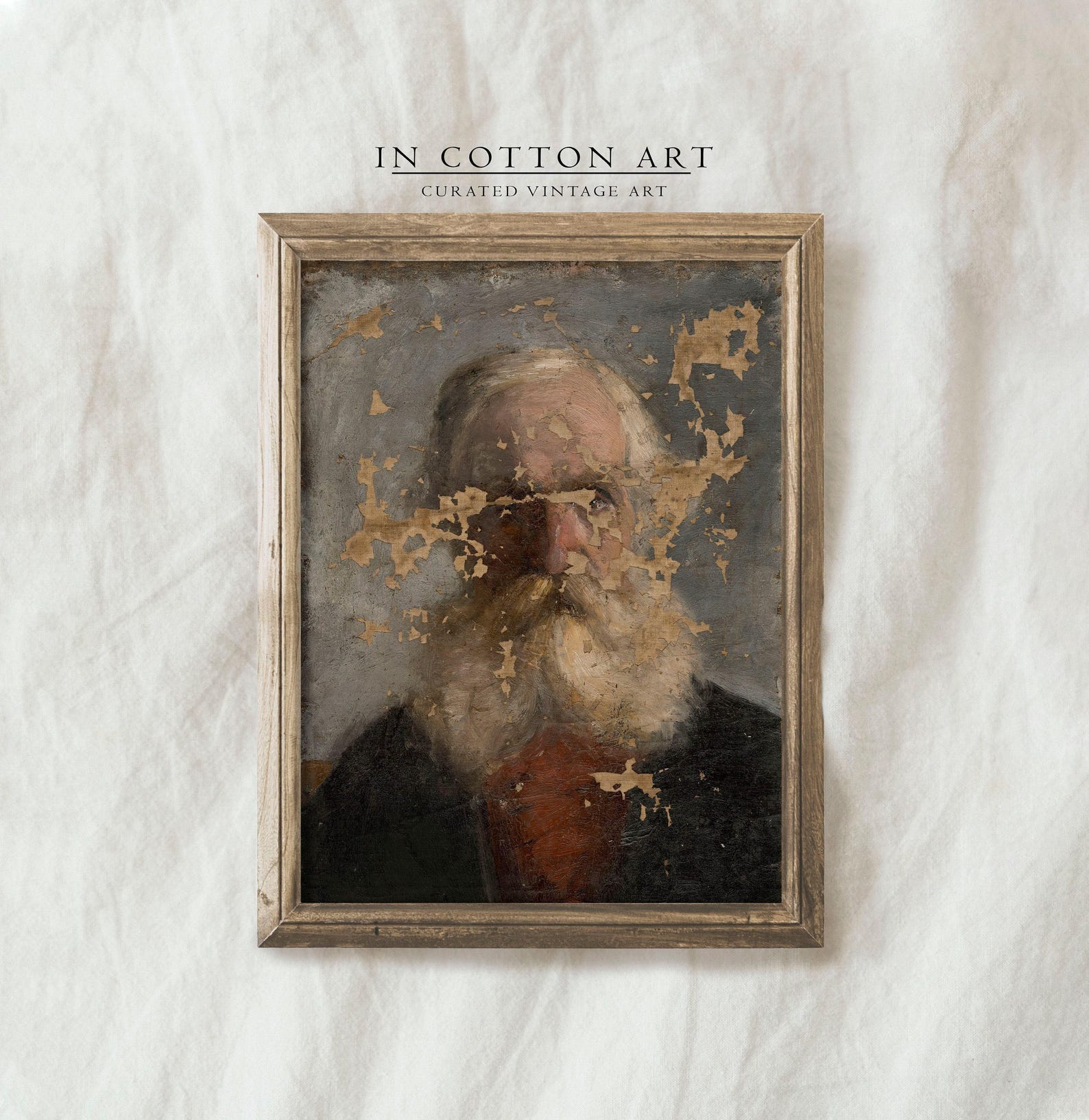 Vintage Moody Man Portrait Oil Painting / Antique Dark Portrait Digital ...