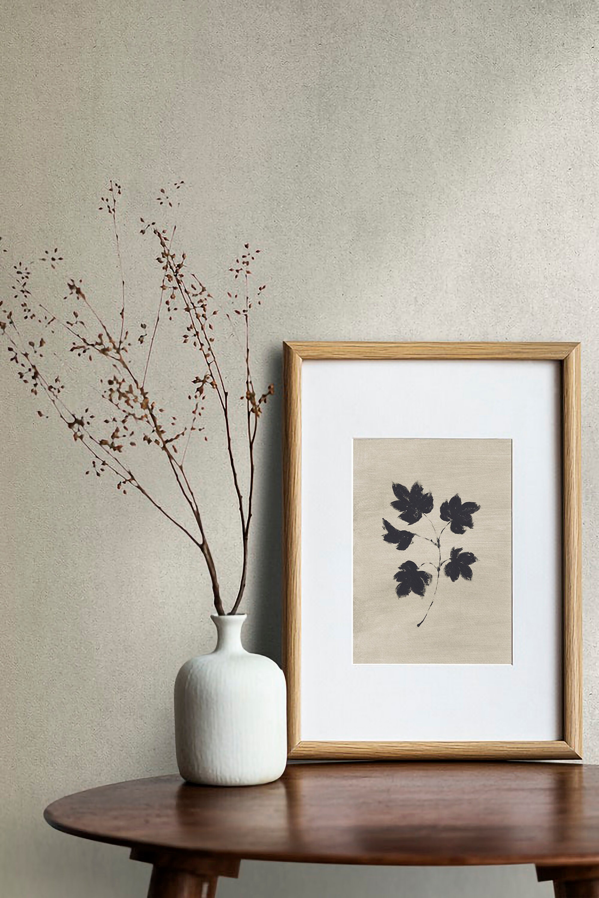 Moody Rustic Print / Neutral Farmhouse Botanical Art / | Etsy
