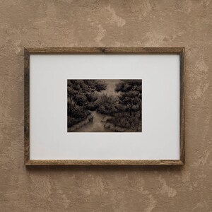 Moody Charcoal Landscape Drawing PRINTABLE / Vintage Dark - Etsy