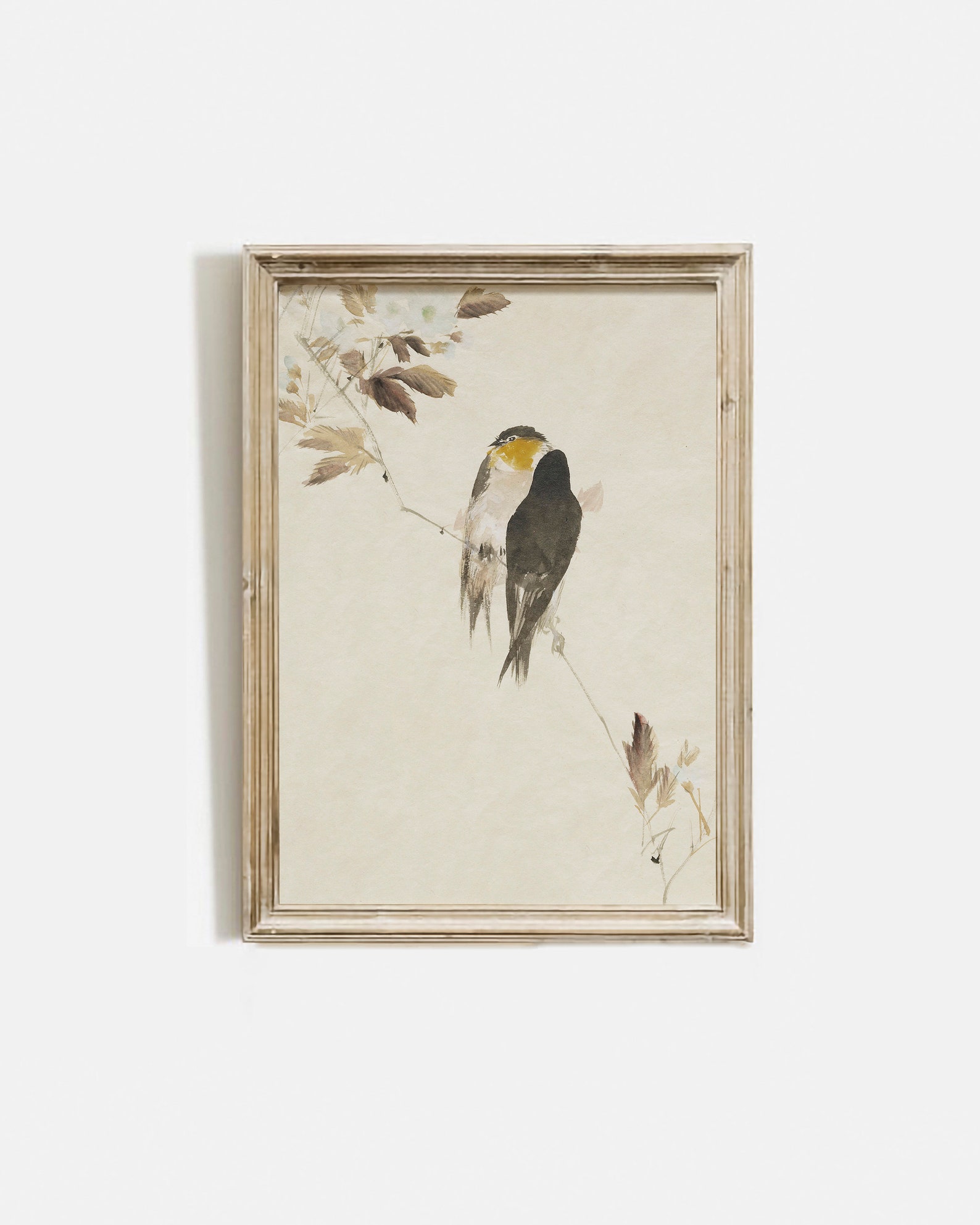 Neutral Bird Illustration / Vintage Farmhouse Nursery Art - Etsy