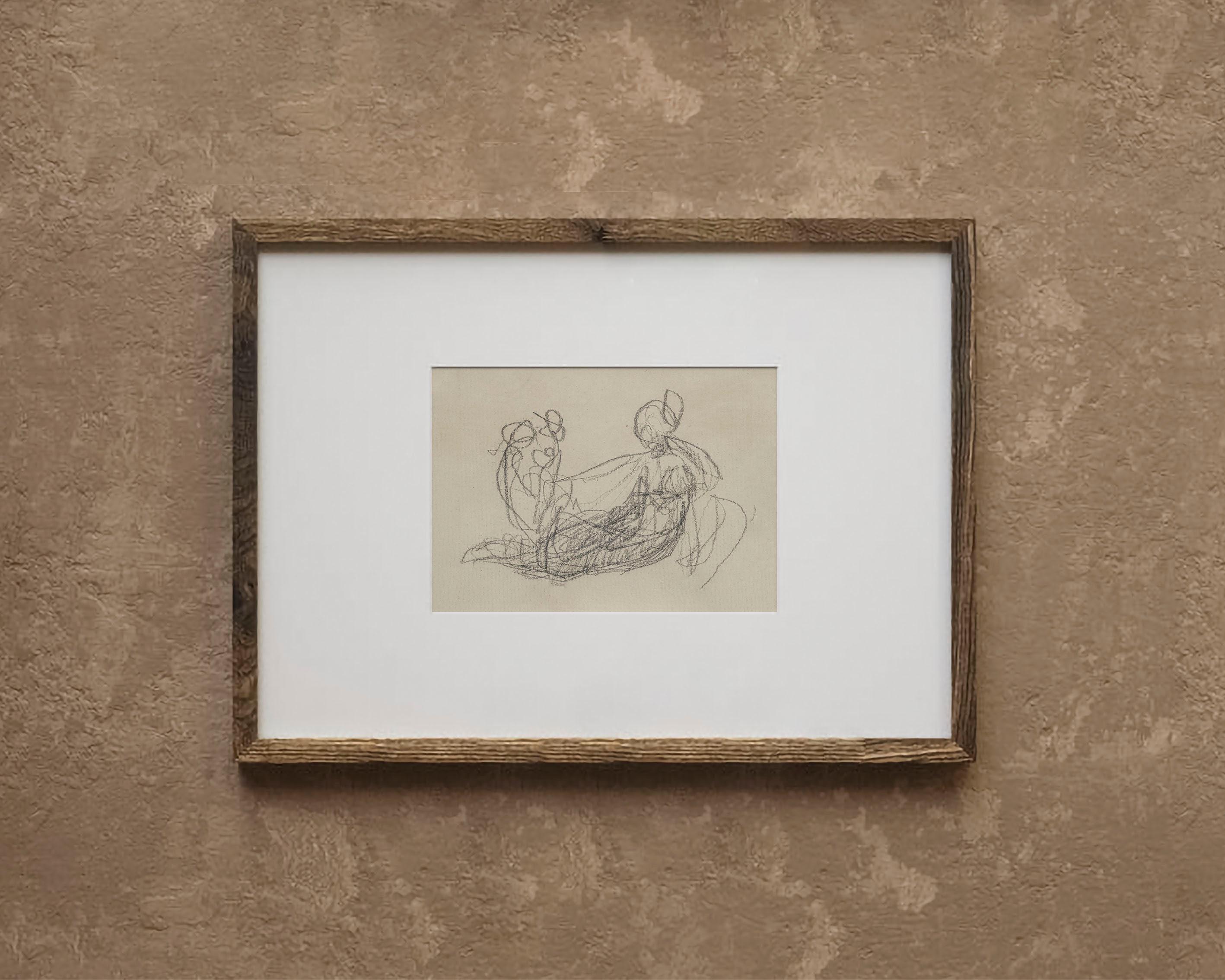 Female Figure Sketch PRINTABLE / Vintage Abstract Drawing Woman Art ...